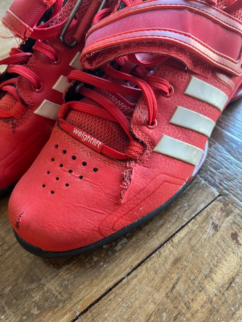 Adidas Adipower Weightlifting Shoe Men’s Size 8 Us Red - Gem